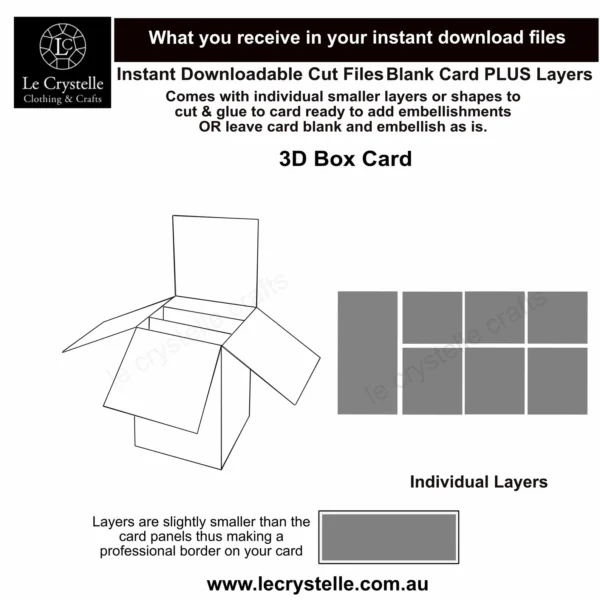 Cardmaking 3D Box Card SVG - Le Crystelle Design Co.